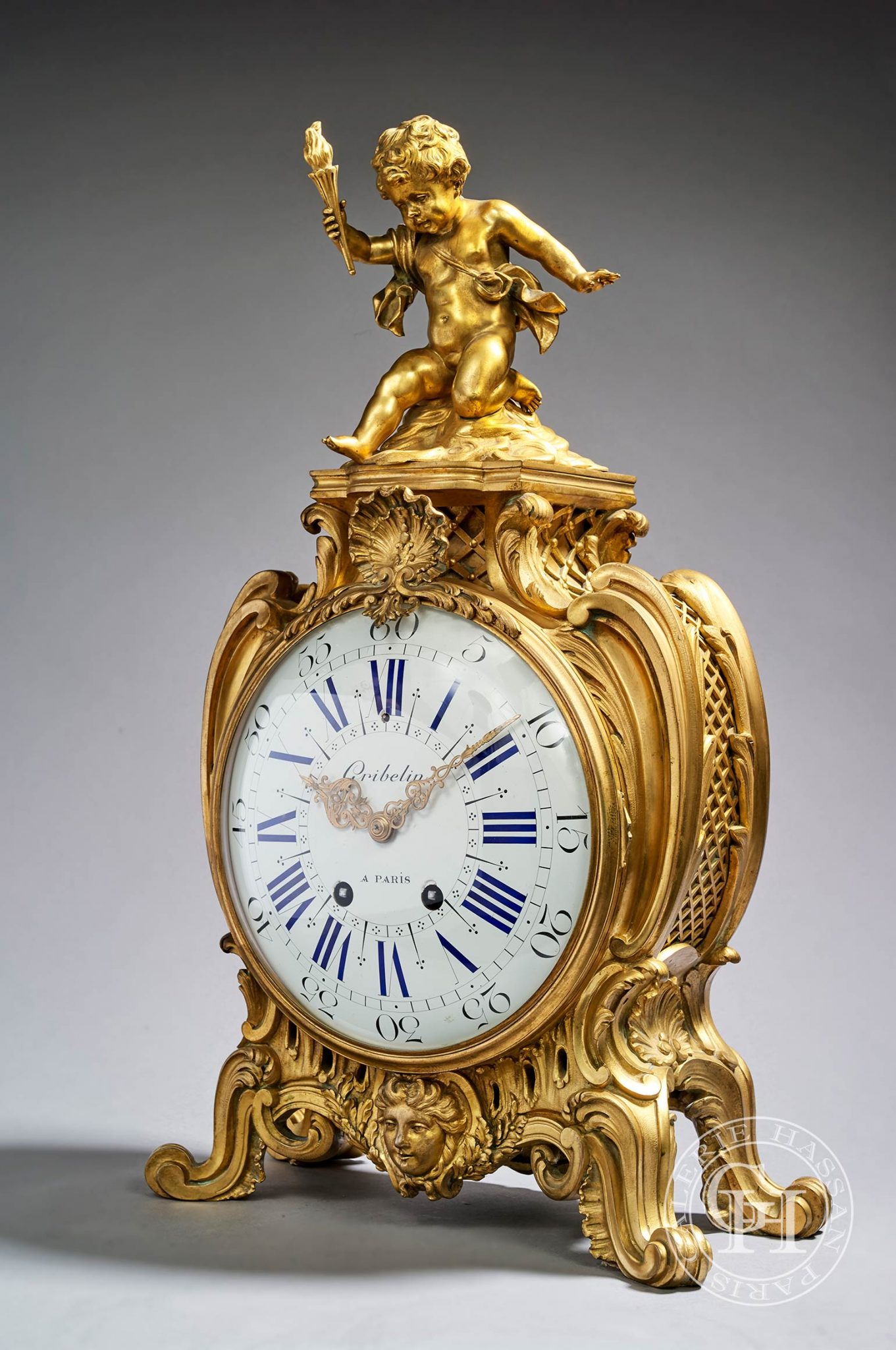 Pendule de bureau Régence par GRIBELIN NICOLAS – Galerie Hassan